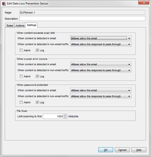Configurar los Ajustes de Escaneo de DLP
