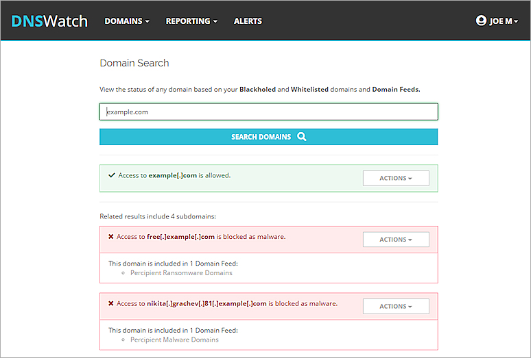 Buscar Dominios DNSWatch