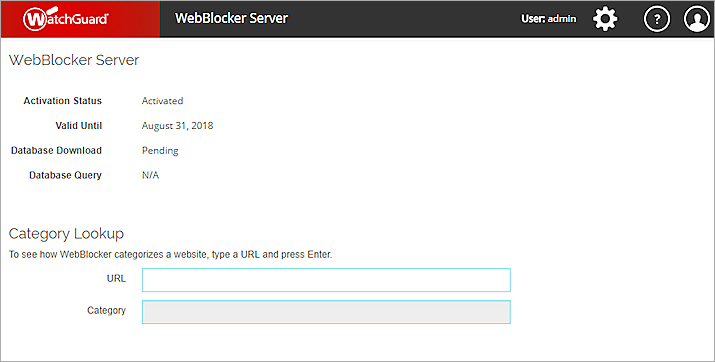 Página de Inicio de WebBlocker Server