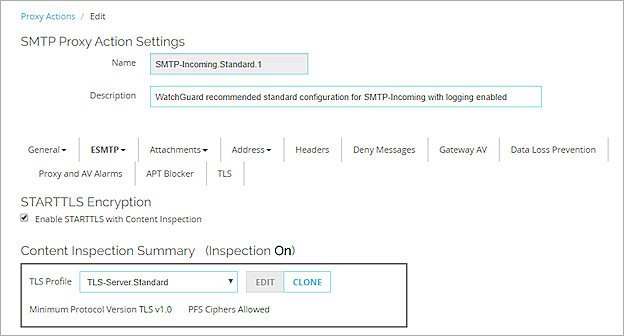 Proxy SMTP: Encryption (Cifrado) STARTTLS
