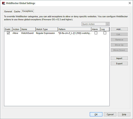 Configurer les Paramètres Globaux de WebBlocker